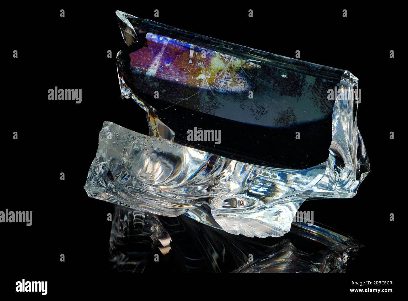 Macro of a glass fragment Stock Photo - Alamy