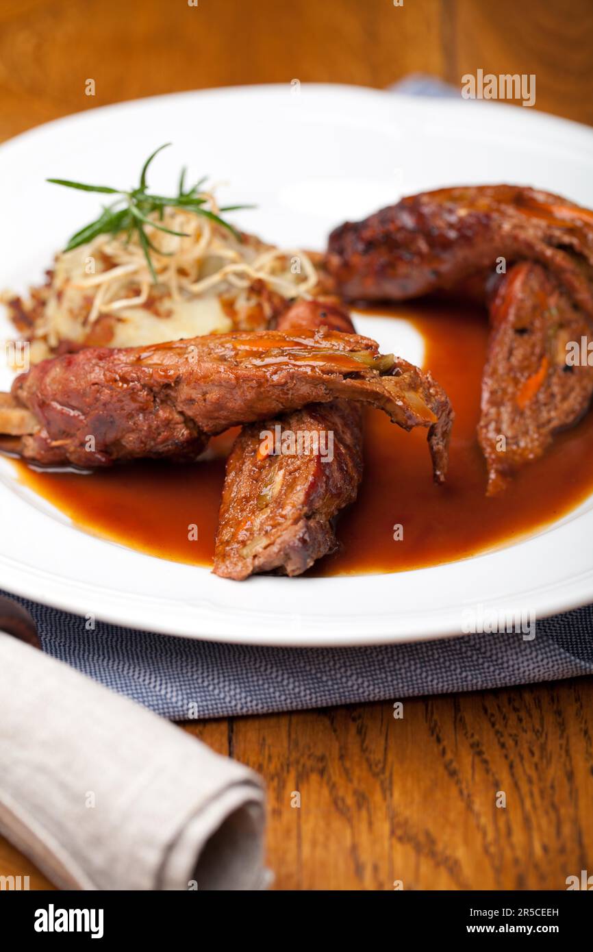 Traditional German Beef Rouladen Stuffed with Vegetable Stock Photo - Alamy