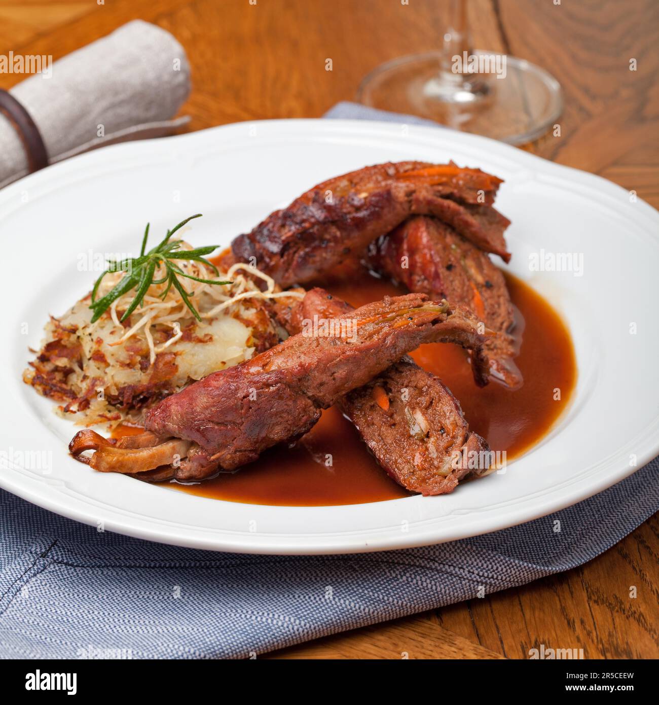 Traditional German Beef Rouladen Stuffed with Vegetable Stock Photo - Alamy