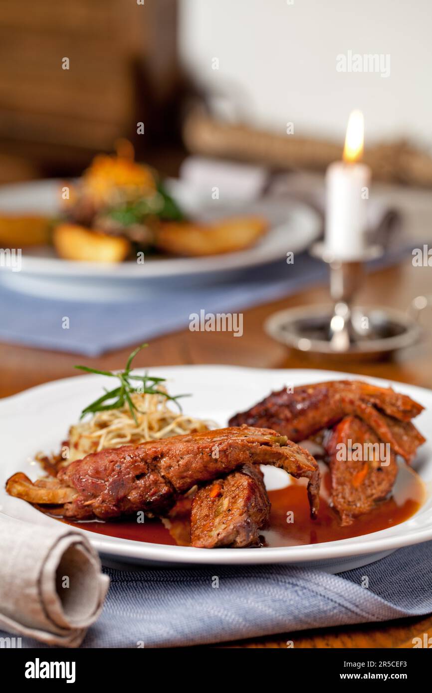 Traditional German Beef Rouladen Stuffed with Vegetable Stock Photo - Alamy