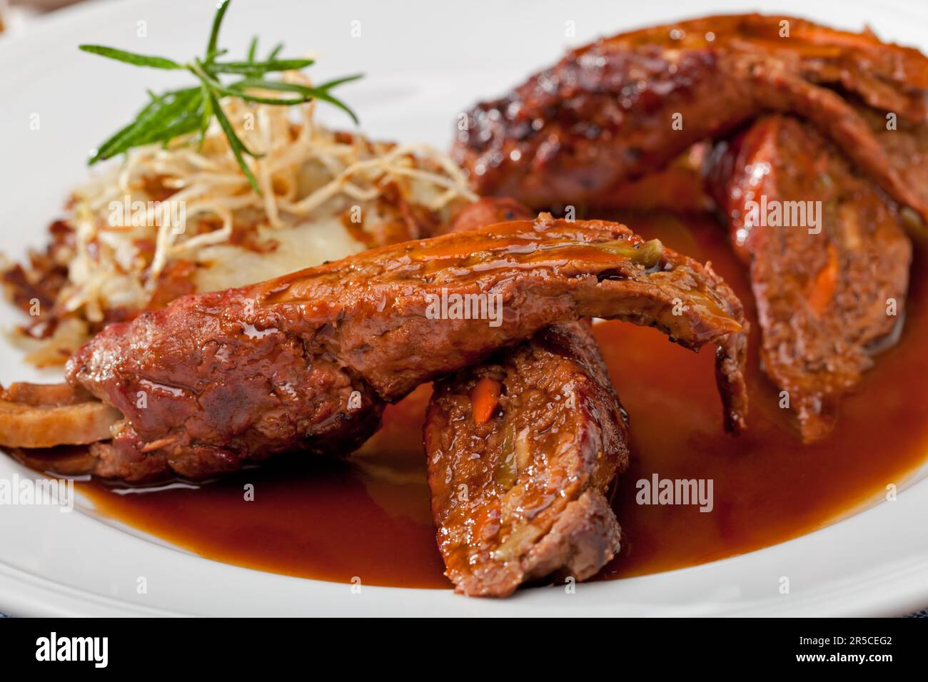 Traditional German Beef Rouladen Stuffed with Vegetable Stock Photo - Alamy