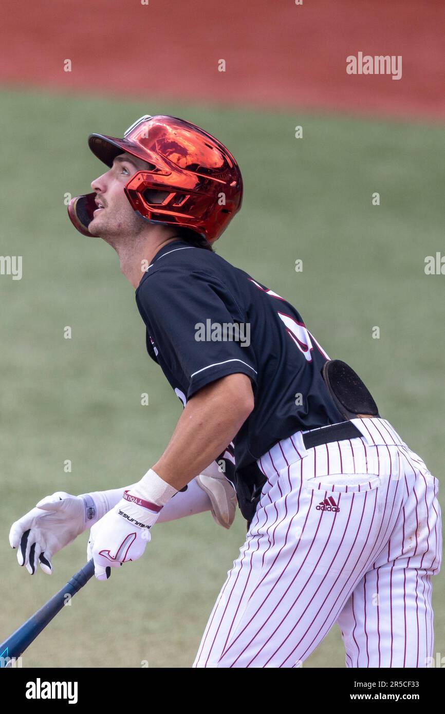 Troy infielder Donovan Whibbs (31) hits a sacrifice fly against Boston ...