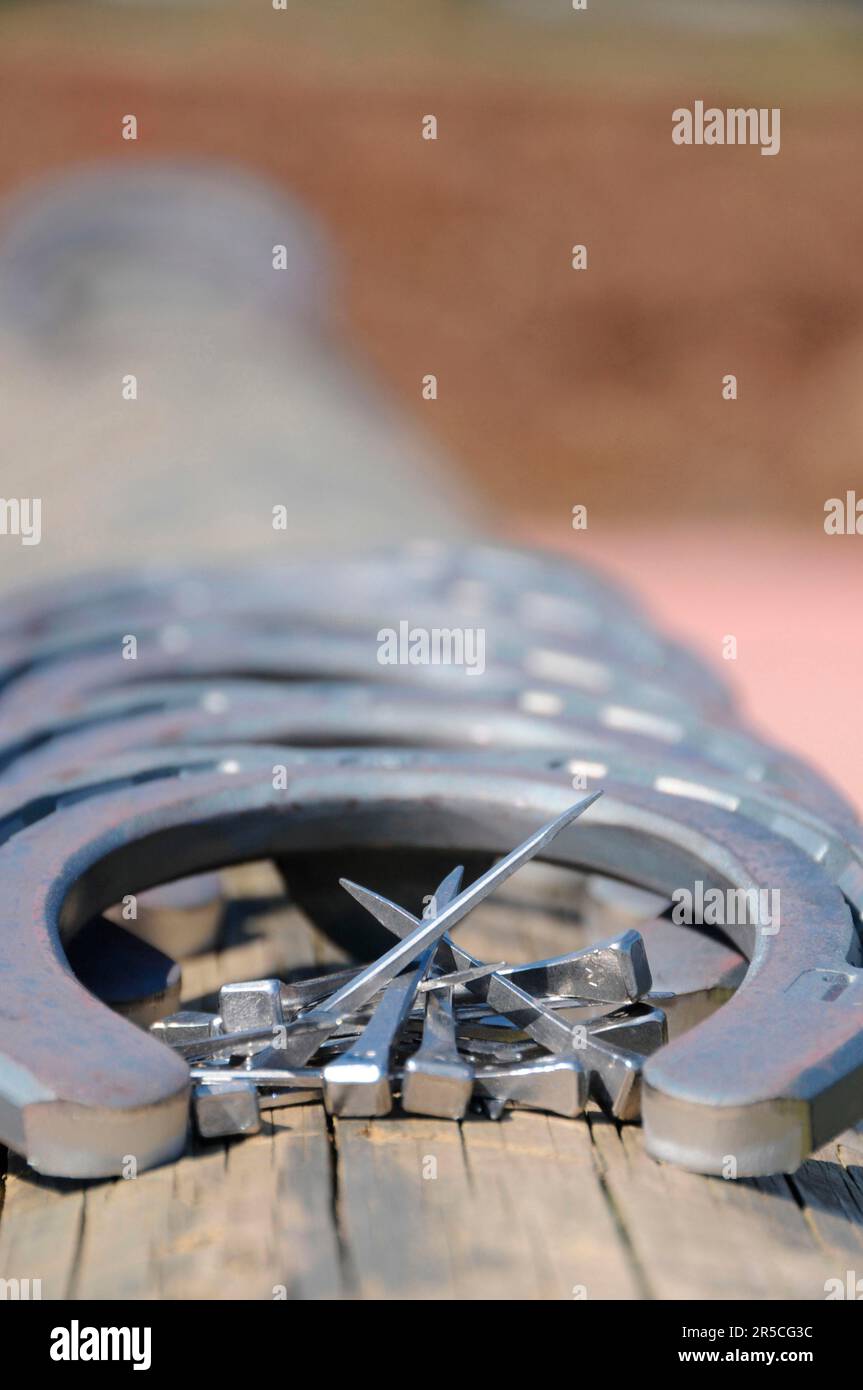 Horseshoes and horseshoe nails, blacksmith, farrier, shoeing, horseshoe ...