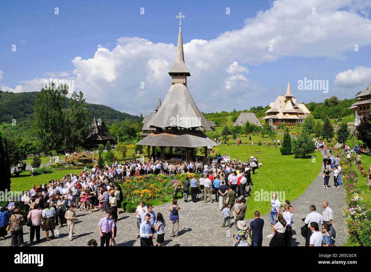 Wooden Church, Visitors, Barsana, Monastery, Maramures, Romania Stock ...