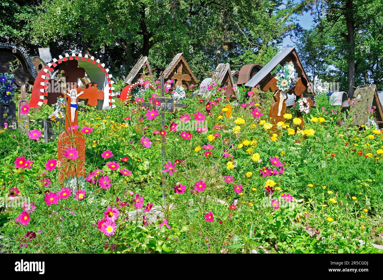 Cemetery, village of Leud, Maramures, Romania Stock Photo - Alamy