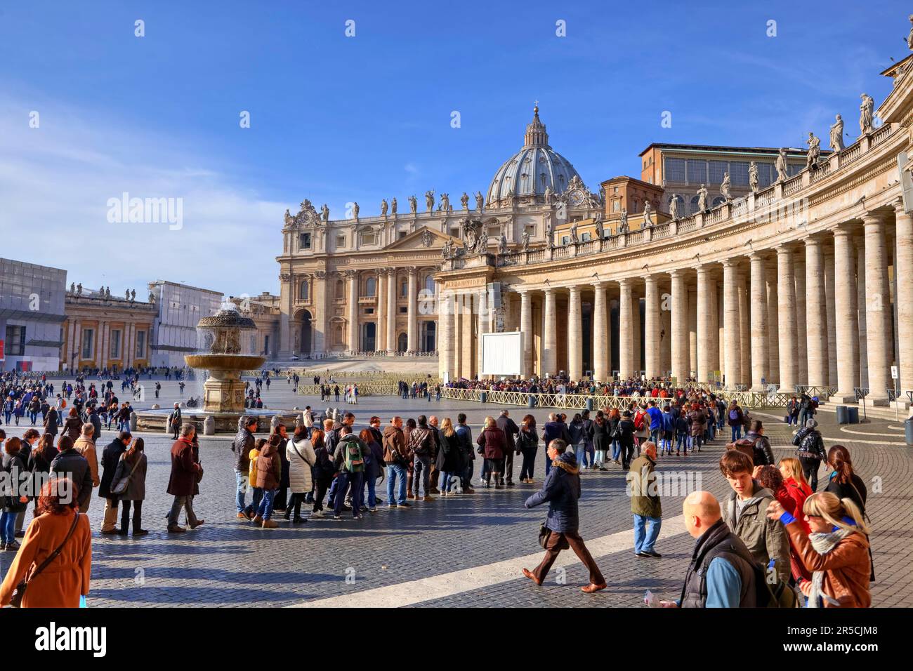 Tourists in line, St. Peter's Basilica, St. Peter's Square, Vatican ...
