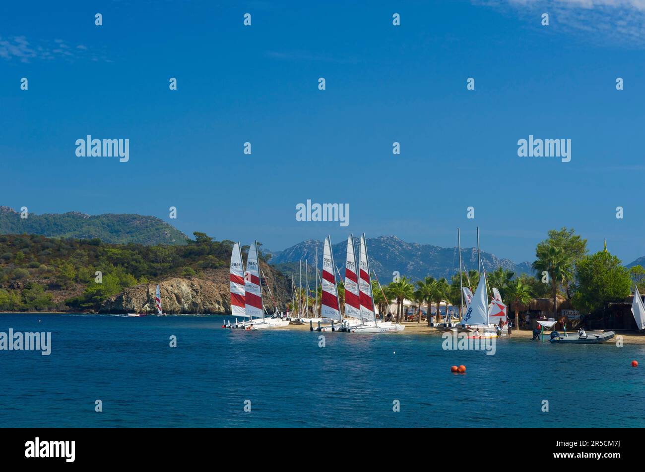 Catamarans on the beach of the D-Hotel Maris near Marmaris, Turkish ...