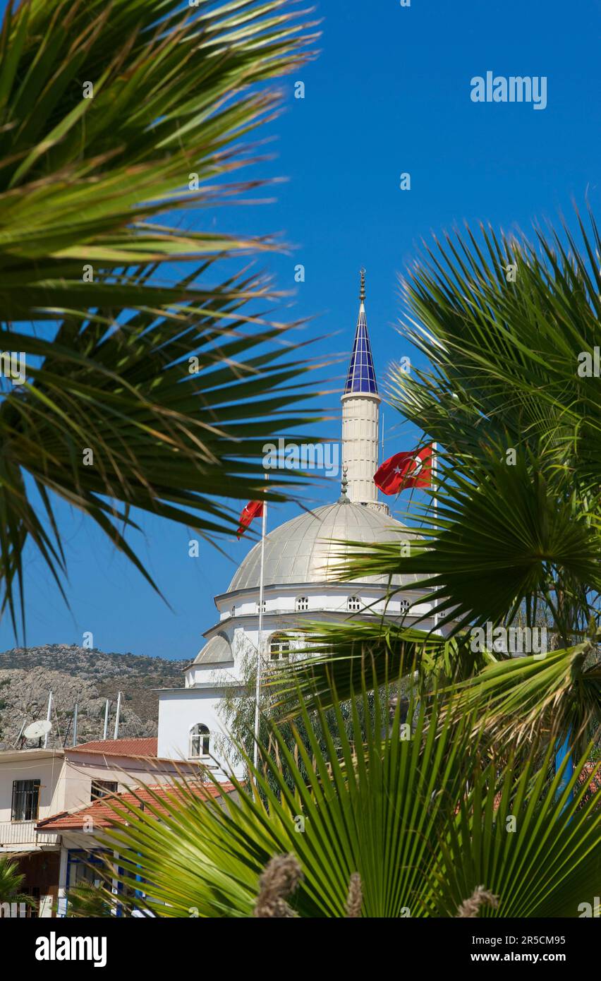 Mosque in Bozburun near Marmaris, coast, Turkish Aegean, Aegean coast ...