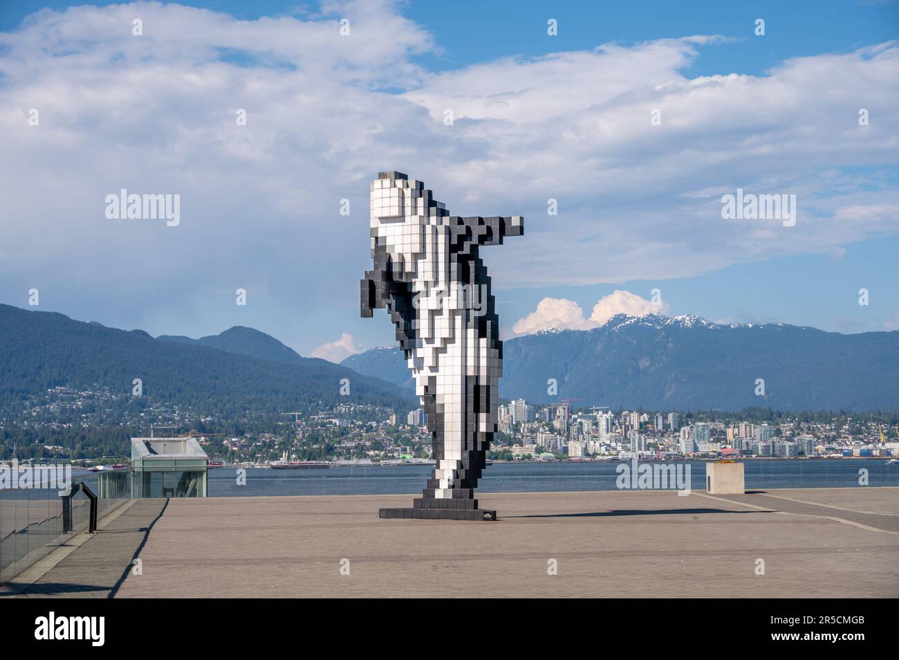 Vancouver, British Columbia - May 26, 2023: Digital Orca, statue of a ...