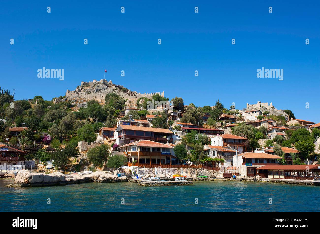 Kale Castle and Excursion Restaurants, Riviera, Simena, Lycia, Turkish ...