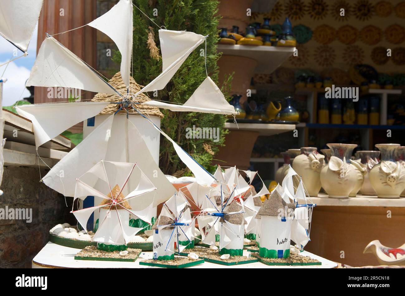 Souvenir shop in Psichro, Lassithi Plateau, Crete, Greece Stock Photo ...