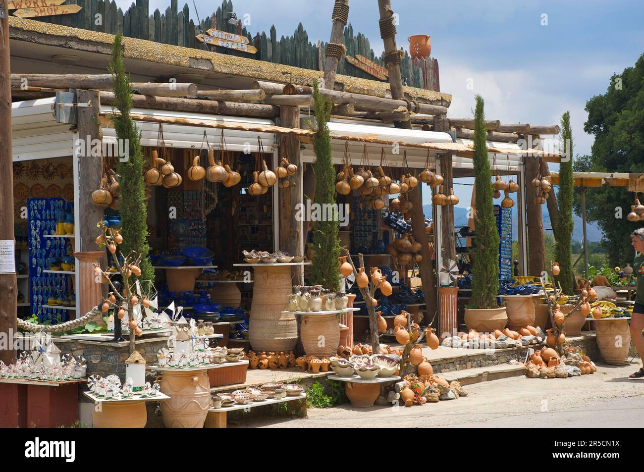 Souvenir shop in Psichro, Lassithi Plateau, Crete, Greece Stock Photo ...