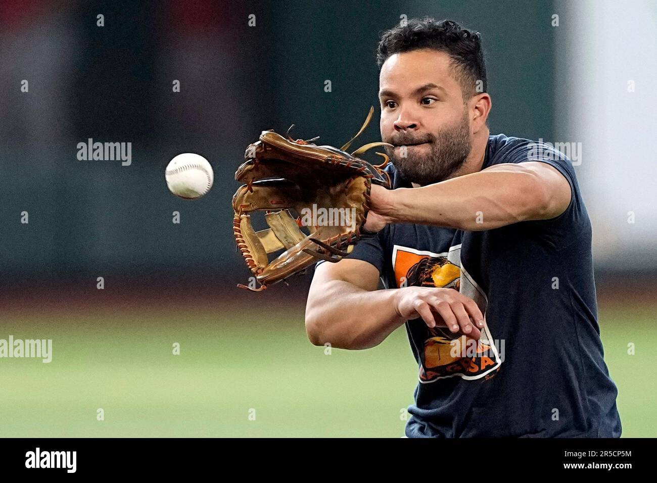 Houston Astros second baseman Jose Altuve fields a ground ball during ...