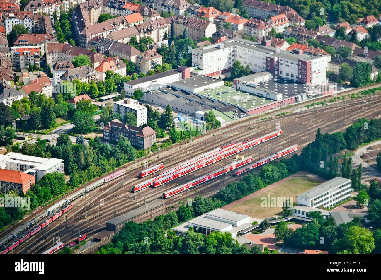 Trains on shunting track, main station, Braunschweig, Lower Saxony ...