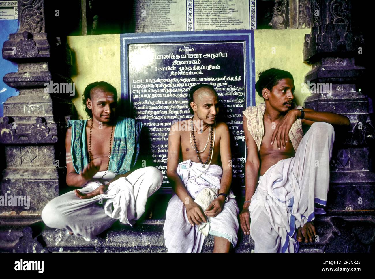 Dikshitars sitting in the corridor of Thillai Nataraja temple in ...