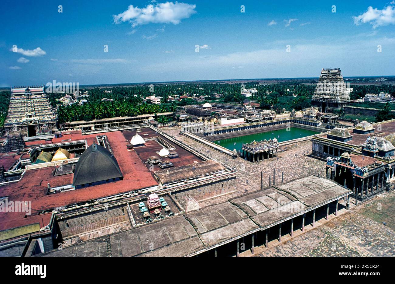 Bird's eye view of Thillai Nataraja temple in Chidambaram, Tamil Nadu ...