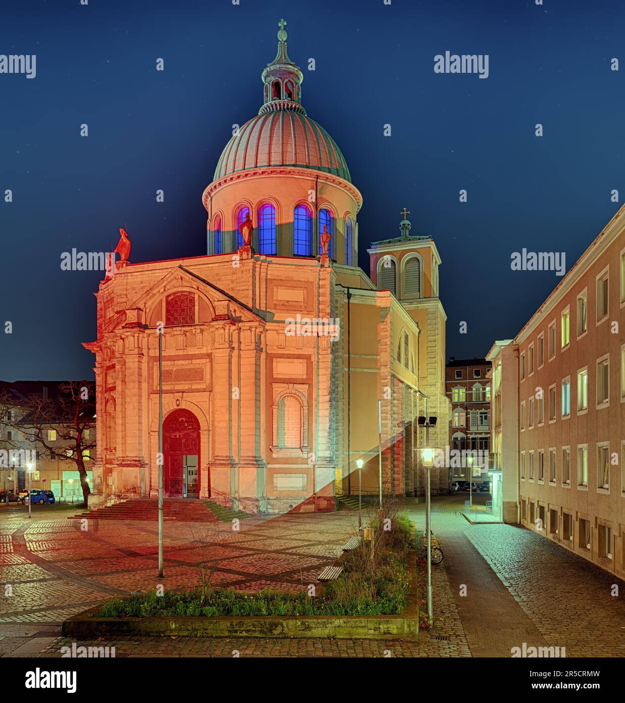 Festival of Lights Basilica St Clemens illuminates Hanover Germany ...