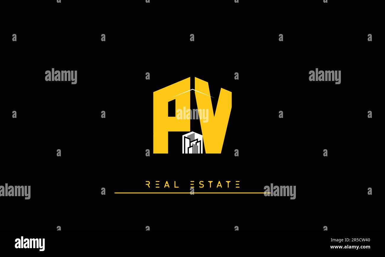Pv real estate initials logo hi-res stock photography and images - Alamy