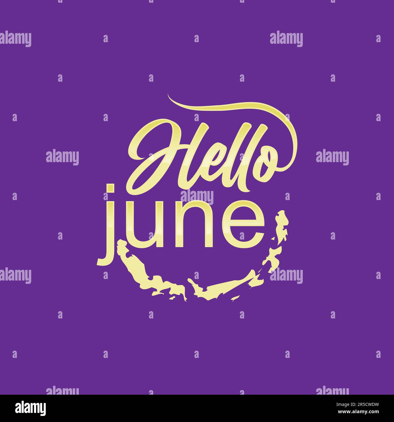 Hello June vector template. Design for banner, greeting cards or print ...