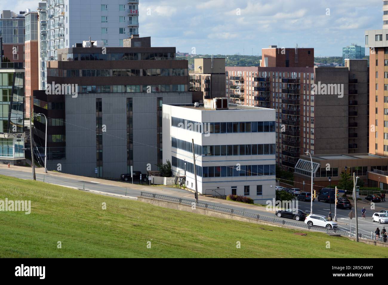 Apartment and office buildings on Brunswick Street in downtown Halifax ...