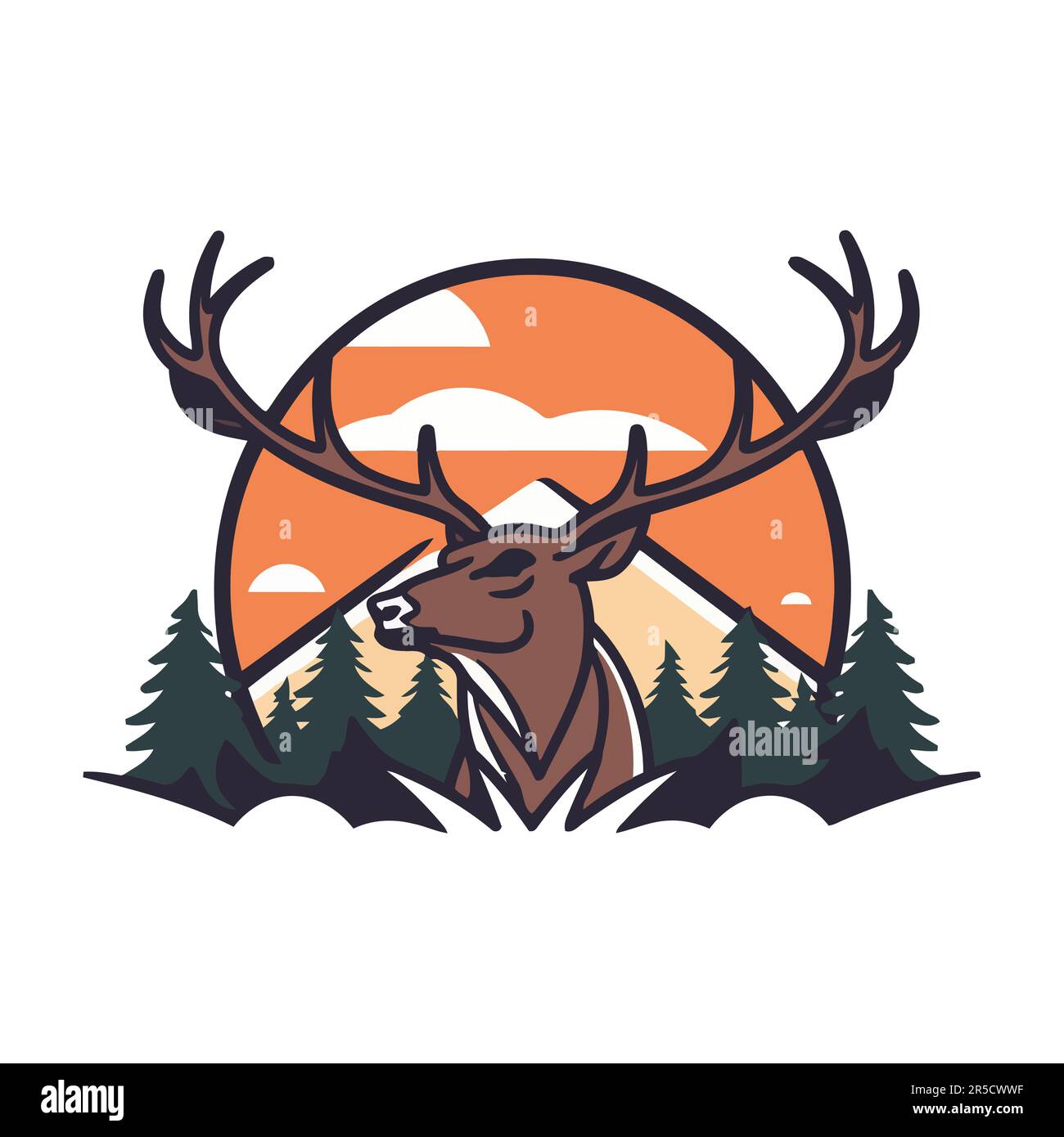 Portrait stag deer in Stock Vector Images - Alamy