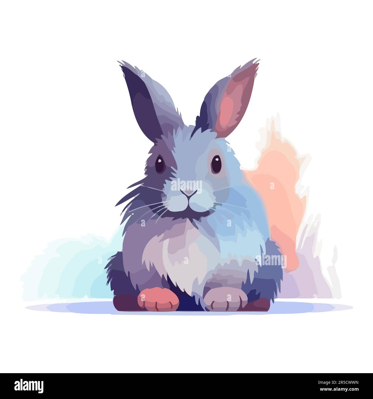 Beautiful image of a rabbit. Cute drawing rabbit on white background ...