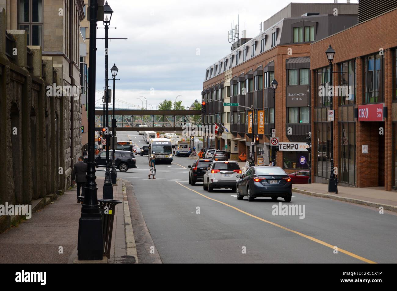 View of Barrington Street in downtown Halifax, Canada, looking north ...