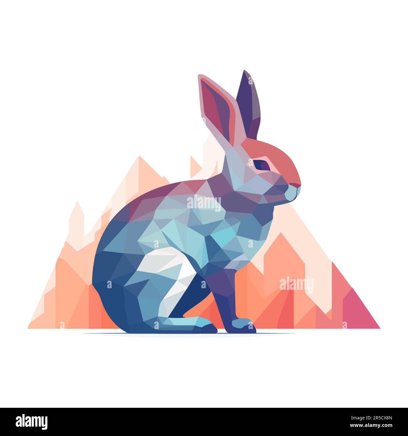Beautiful image of a rabbit. Cute polygonal rabbit isolated. Hare in ...