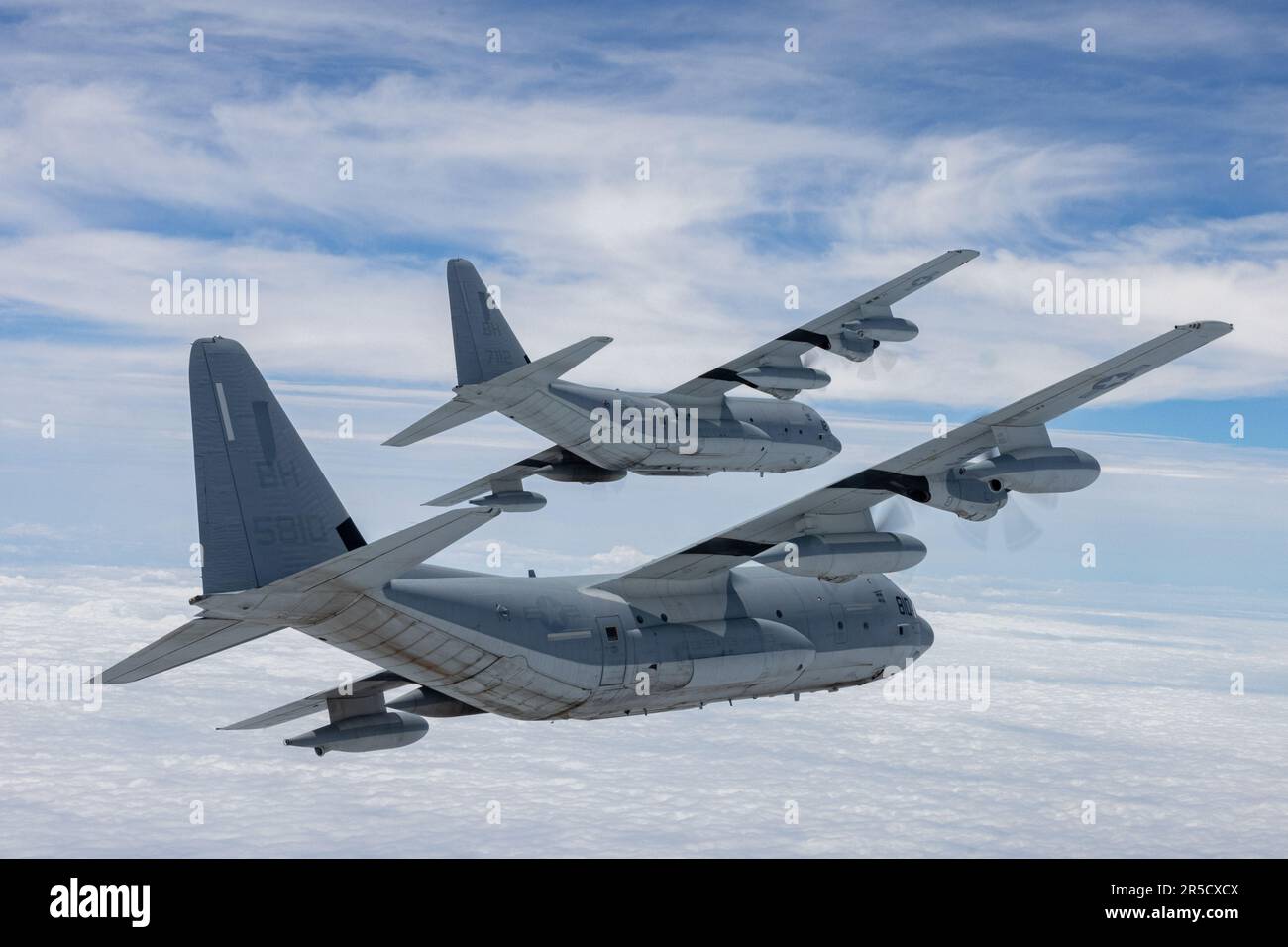 Two KC-130J Hercules assigned to Marine Aerial Refueler Transport ...