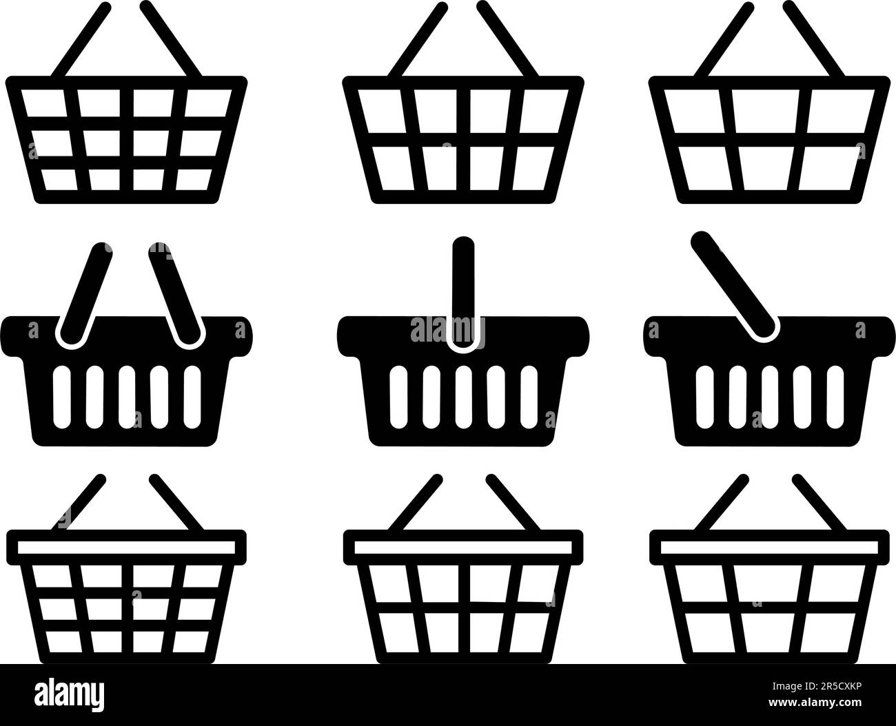 Set of shopping basket icons. Vector illustration Stock Vector Image ...