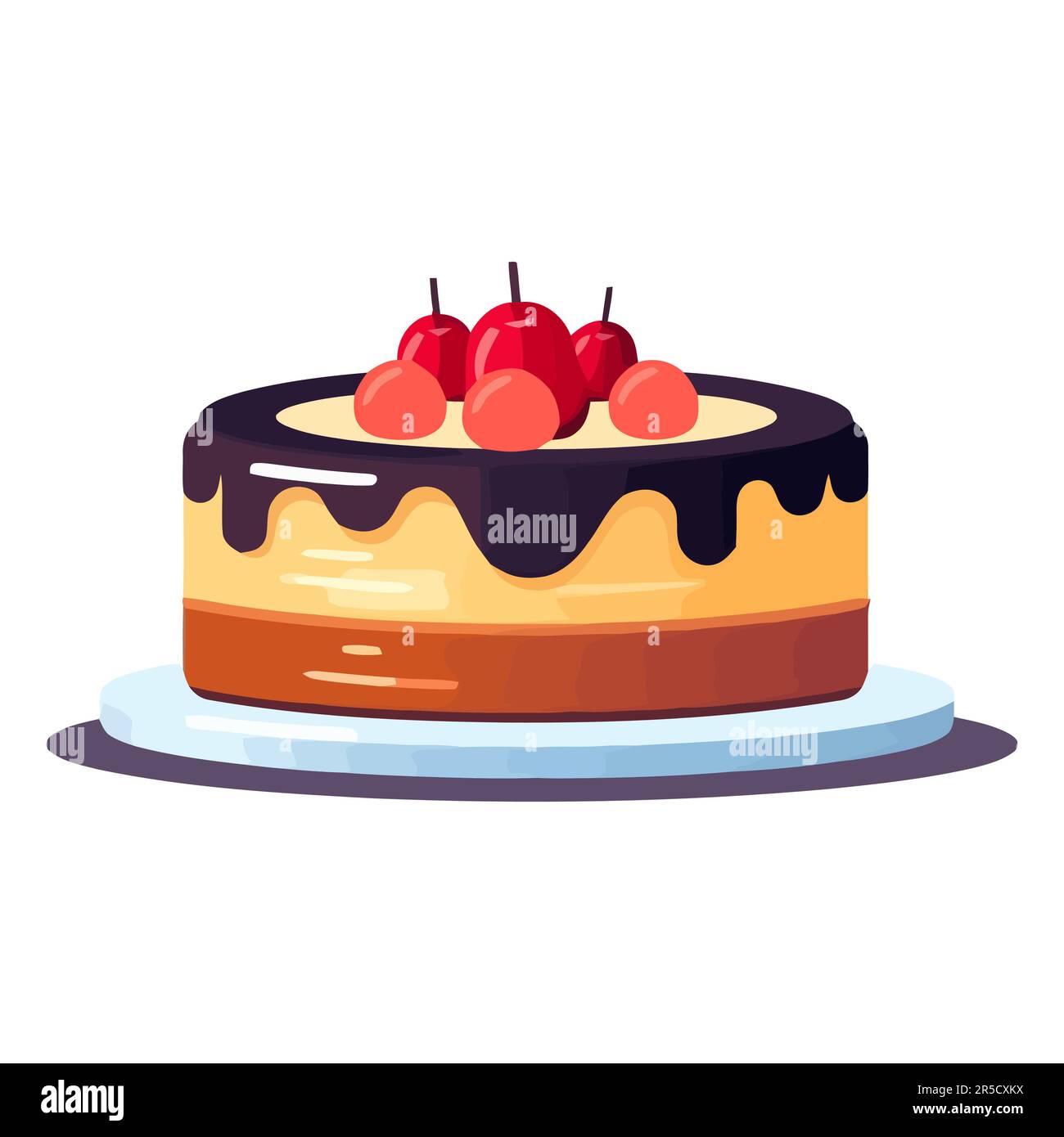 Cartoon cake image. Sweet cake in white background. Sweet celebration ...