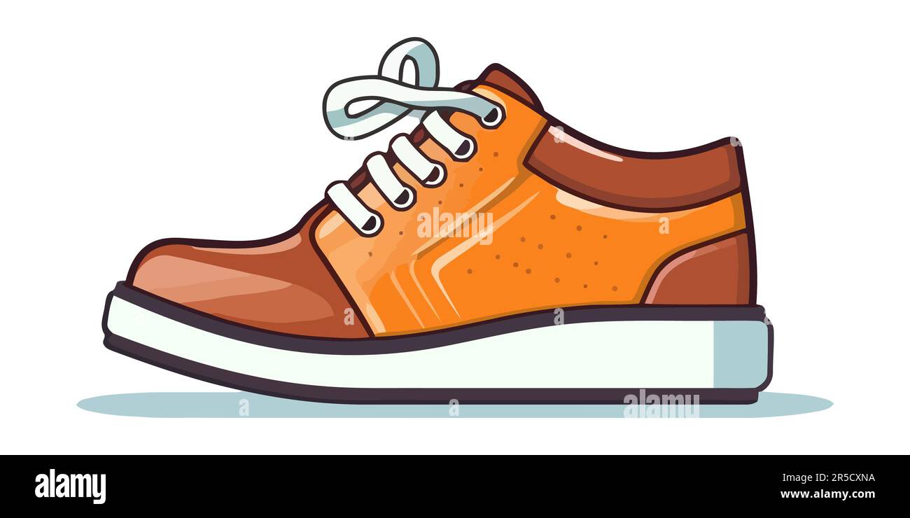 Cute sneakers. Sneakers isolated on white background. Cartoon shoes ...