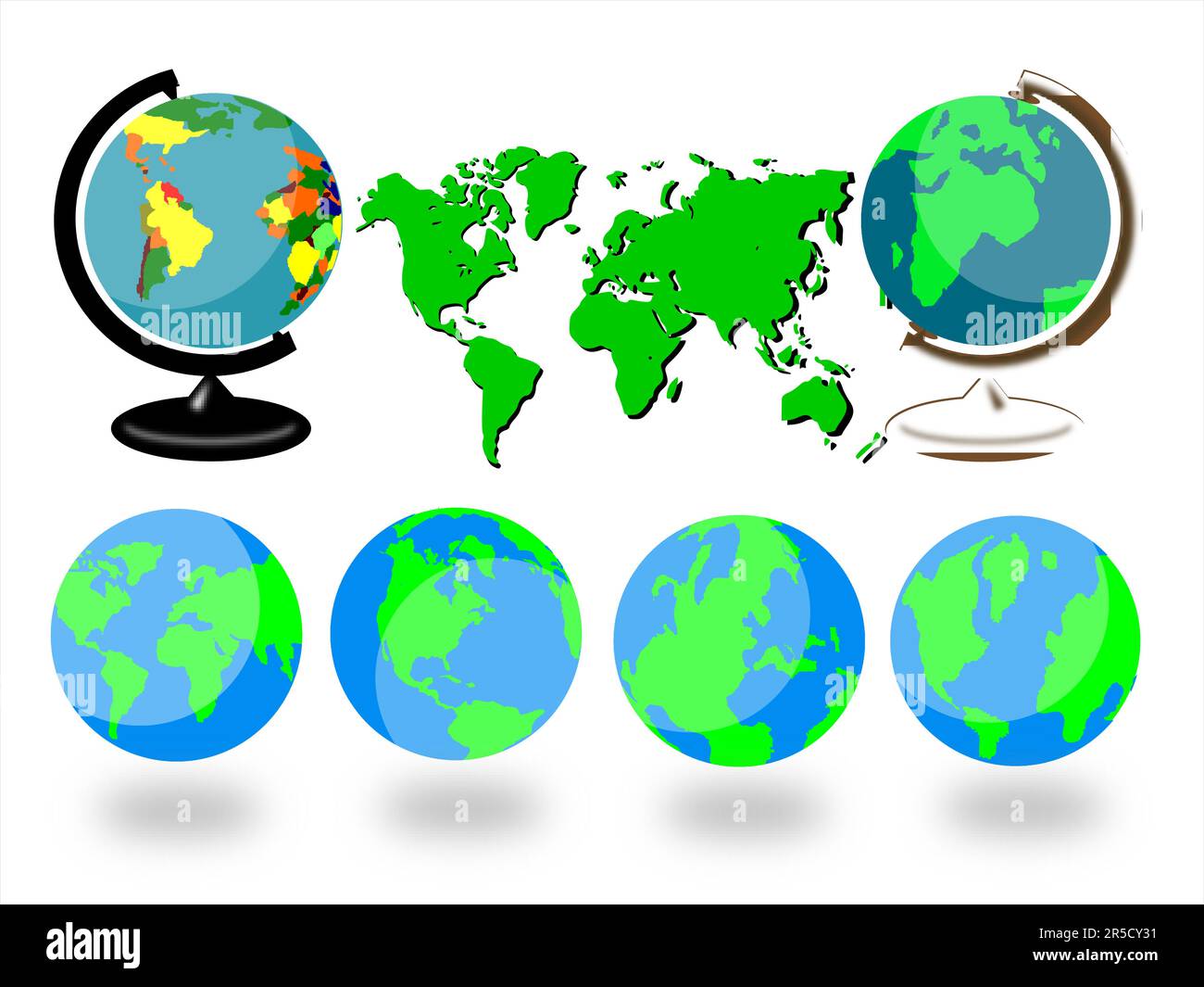 Map of globe Stock Vector Images - Alamy