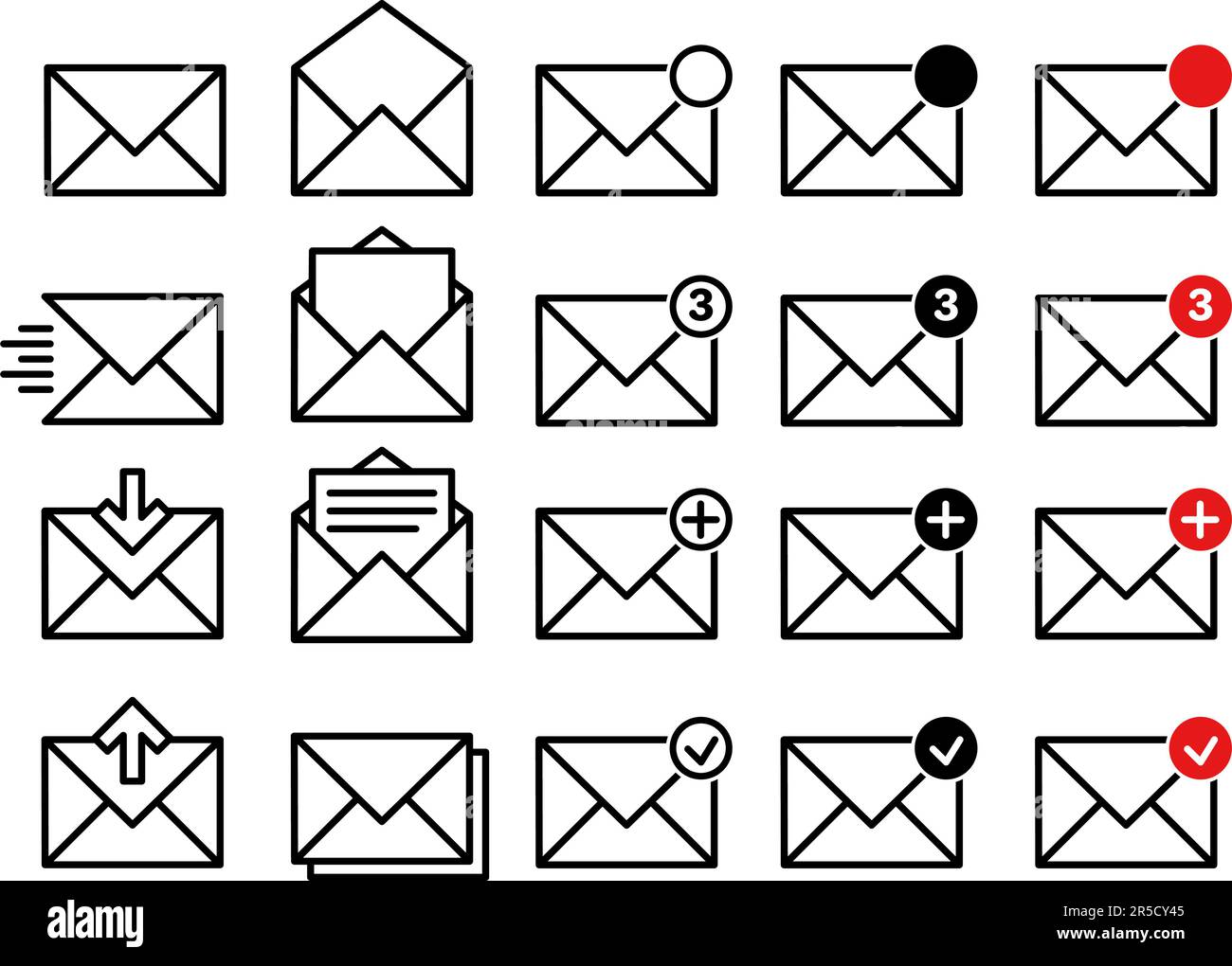 Set of mail icons. Vector illustration Stock Vector Image & Art - Alamy