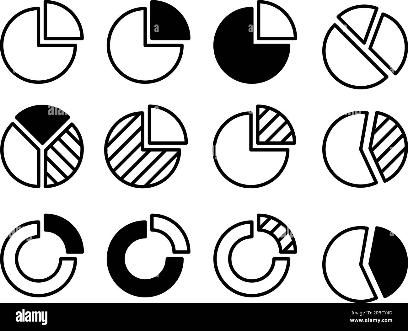 Pie chart icons. Vector illustration Stock Vector Image & Art - Alamy