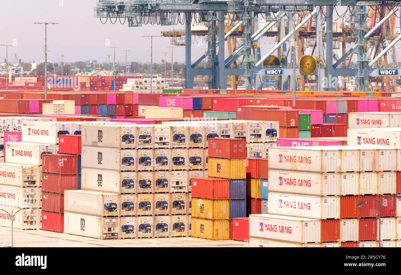 LOS ANGELES, CALIFORNIA - April 22, 2023: The Port of Los Angeles ...
