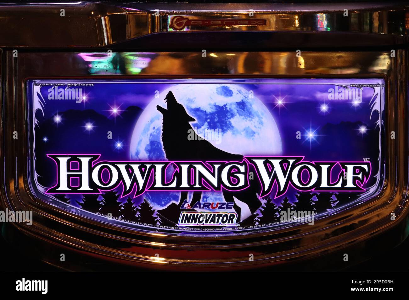 Howling Wolf slot machine illuminated title panel by Aruze Gaming, this ...