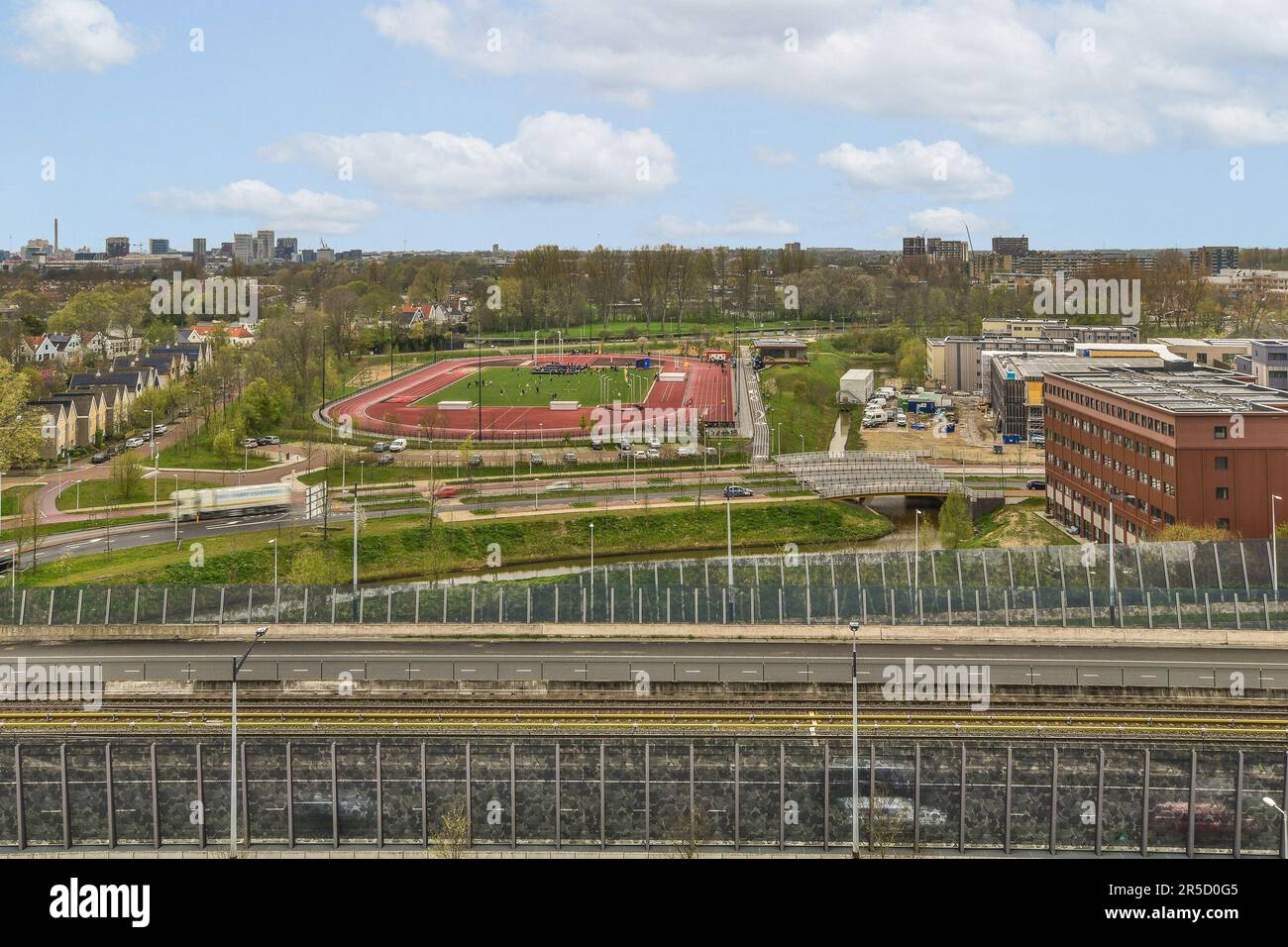 Aerial view buildings track field hi-res stock photography and images ...