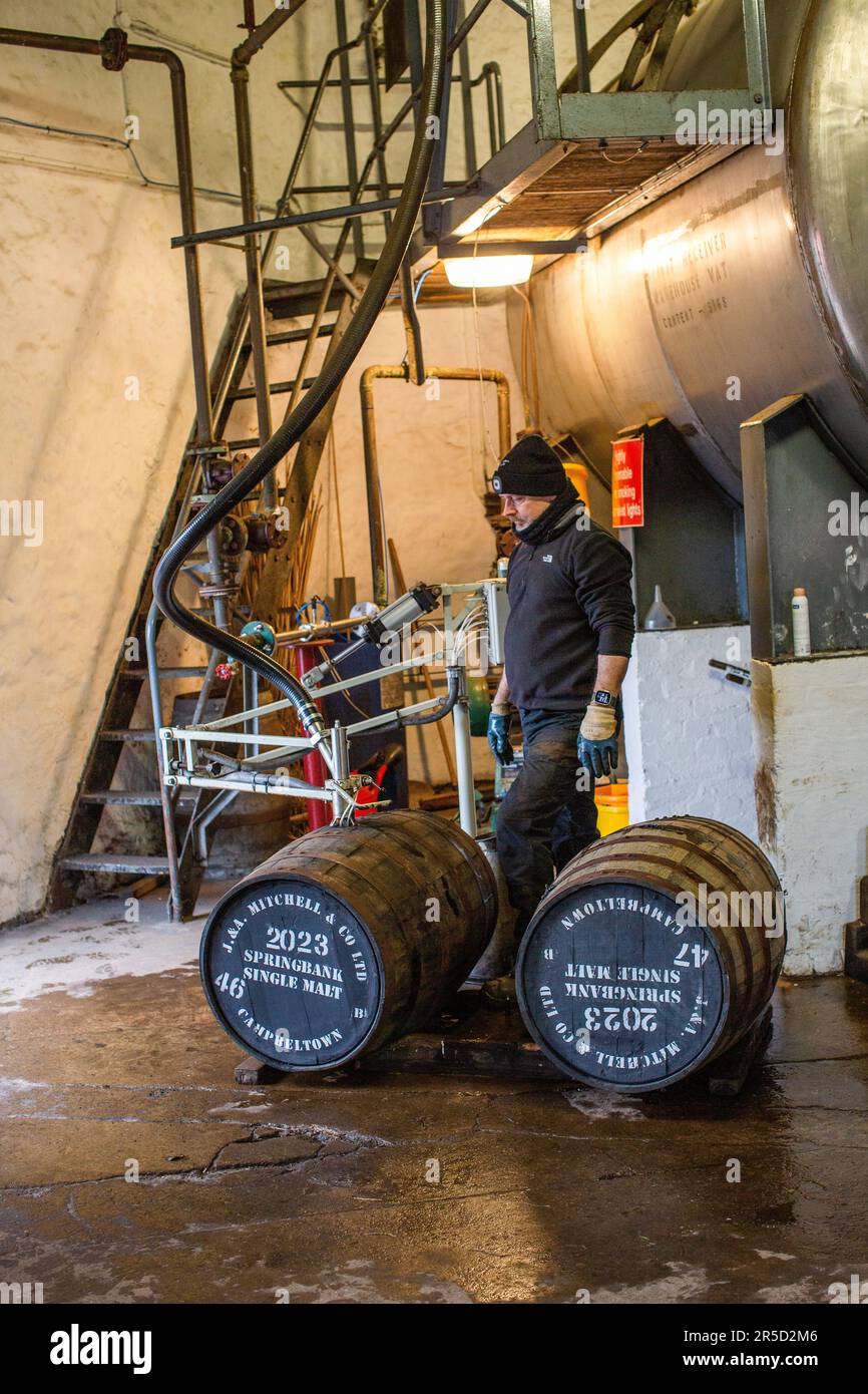 Springbank distillery production, casking and filling of spirit ...