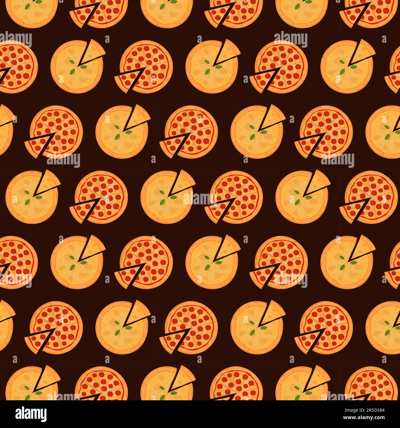 Food Pattern With Pizza. Pepperoni And 4 cheese. Background For ...