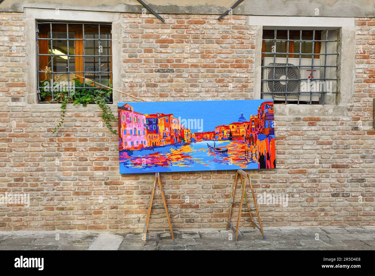 A huge painting representing the Grand Canal exposed for sale on the ...