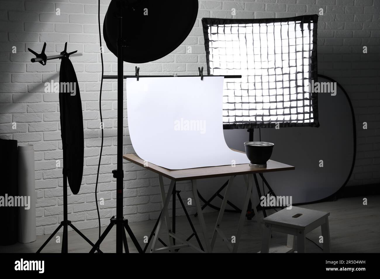 Interior of modern photo studio with professional equipment Stock Photo ...
