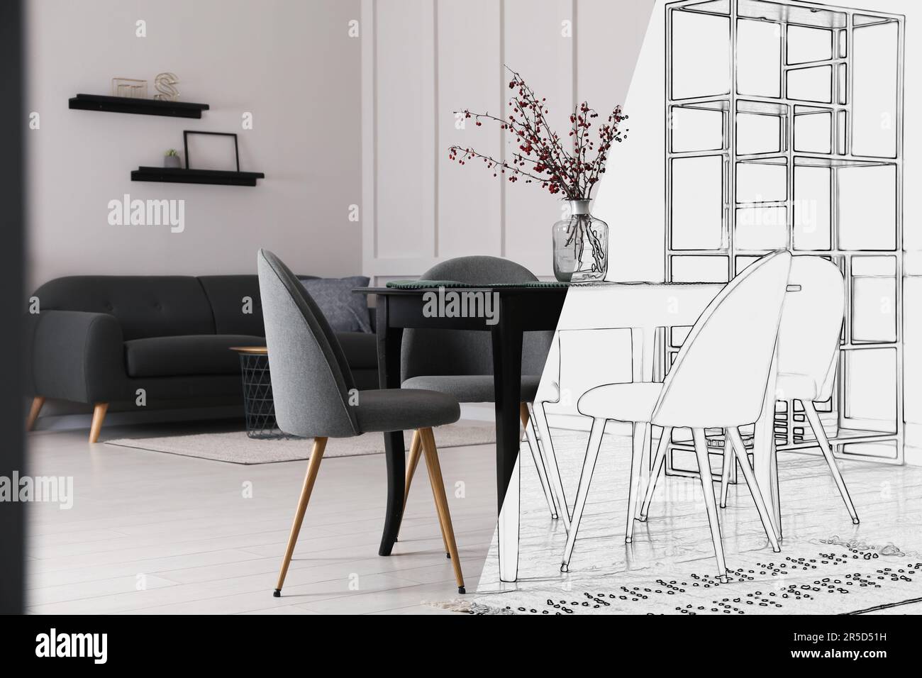 House plan collage element hi-res stock photography and images - Alamy