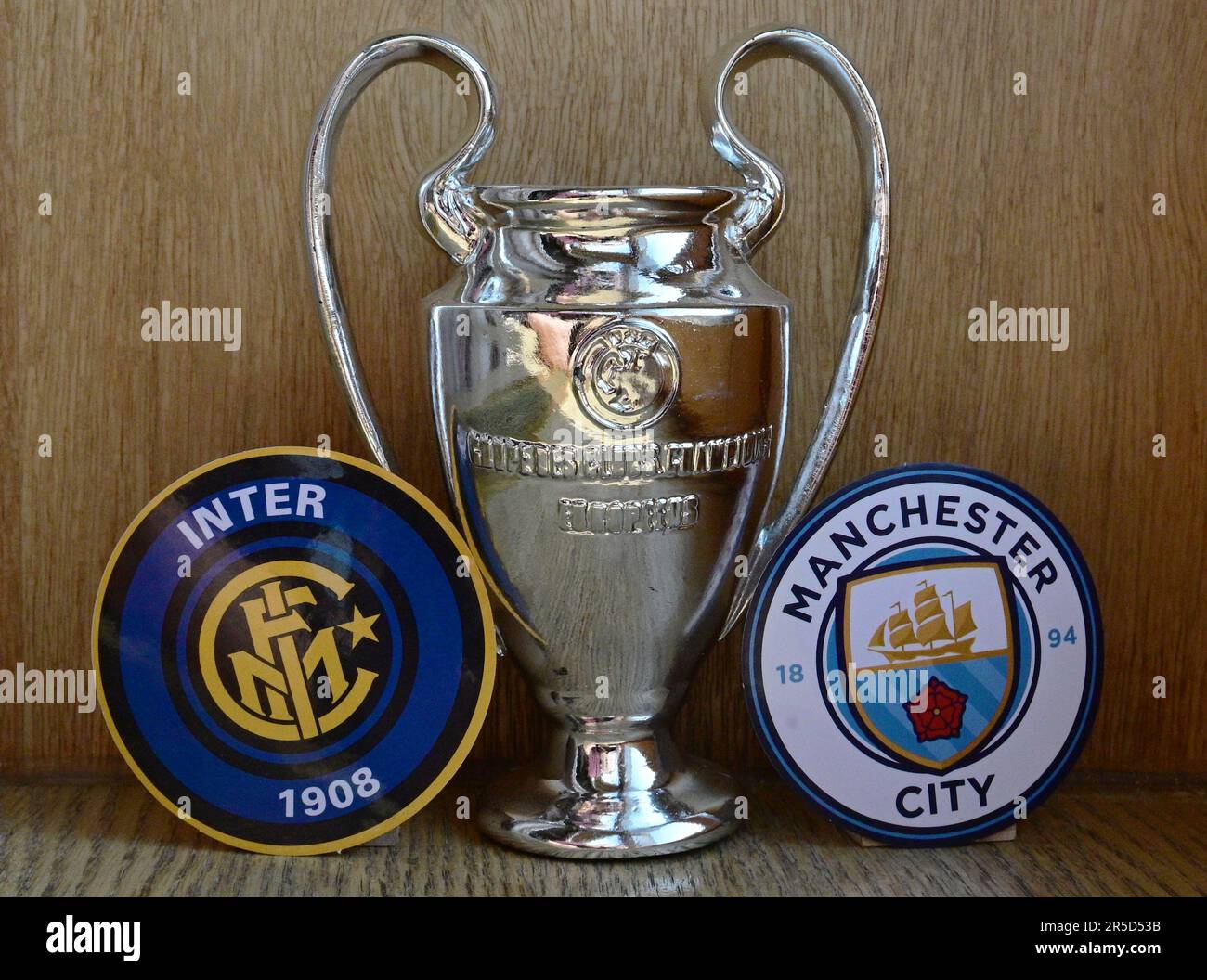 May 27, 2023, Moscow, Russia. Emblems of football clubs - finalists of ...