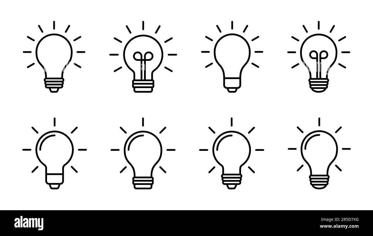 Lamp icon set. Light bulb icon vector. idea symbol Stock Vector Image ...