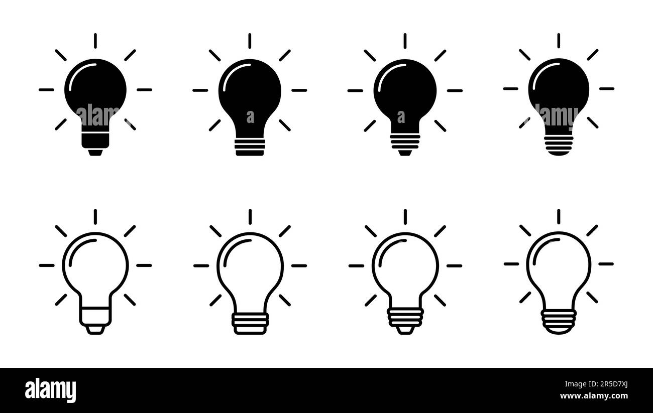 Lamp icon set. Light bulb icon vector. idea symbol Stock Vector Image ...
