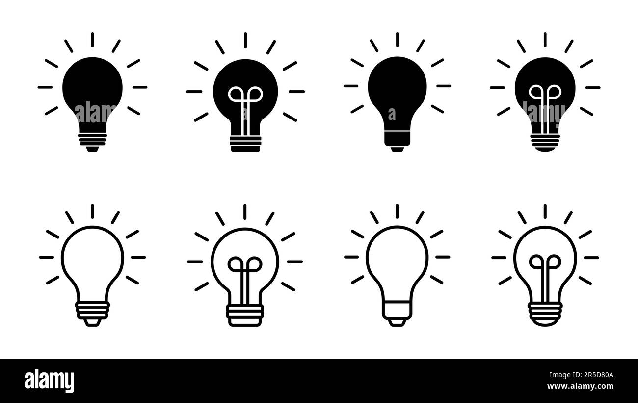 Lamp icon set. Light bulb icon vector. idea symbol Stock Vector Image ...