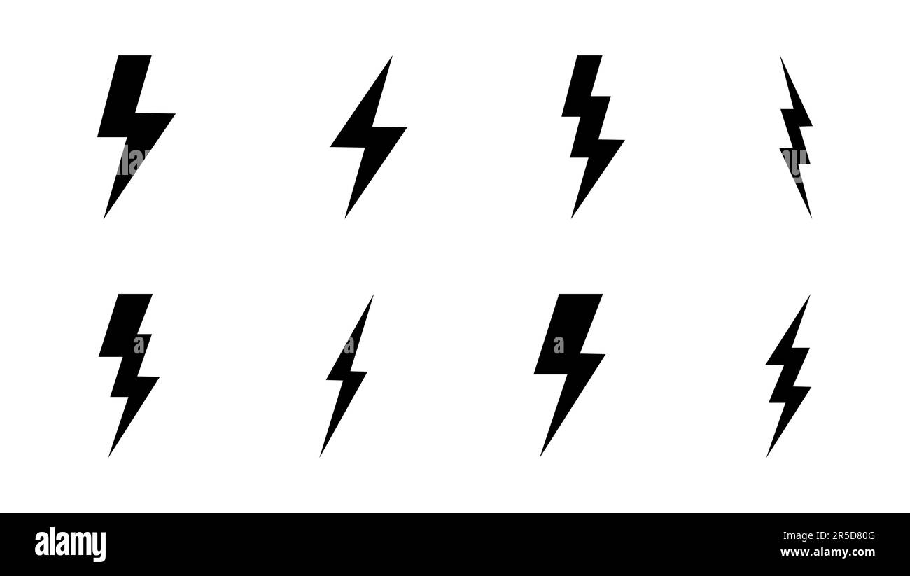 Lightning icon set. electric icon vector. power icon. energy sign Stock ...