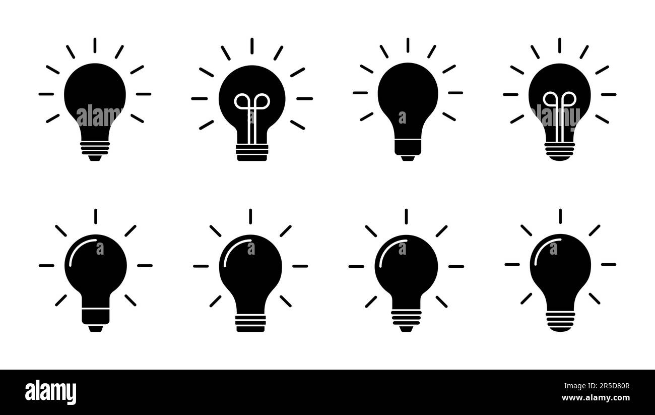 Light lamp icon sign Black and White Stock Photos & Images - Alamy