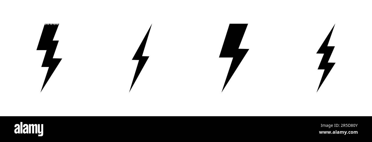Lightning icon set. electric icon vector. power icon. energy sign Stock ...